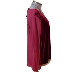 Faded Glory | Tops | Burgundy Velvet Keyhole Tie Back Top 2x | Poshmark